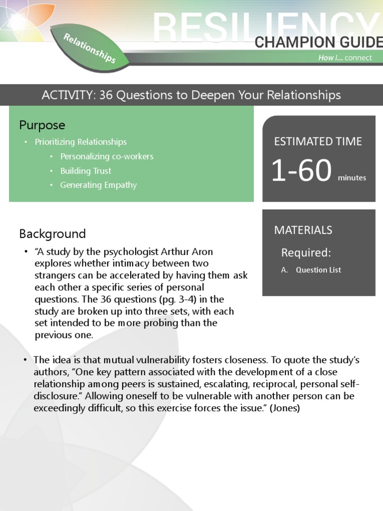 36 Question | Download Free PDF | Psychological Concepts | Social ...