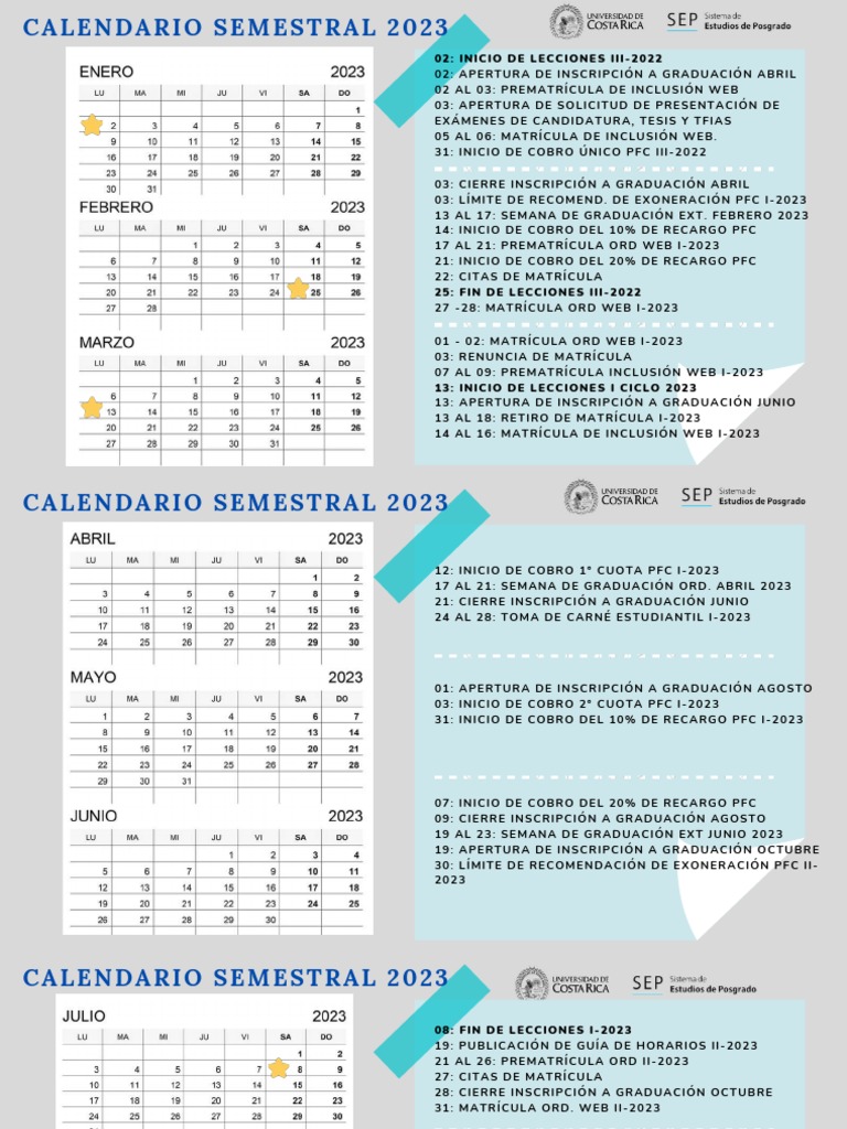 Calendario Semestral | PDF