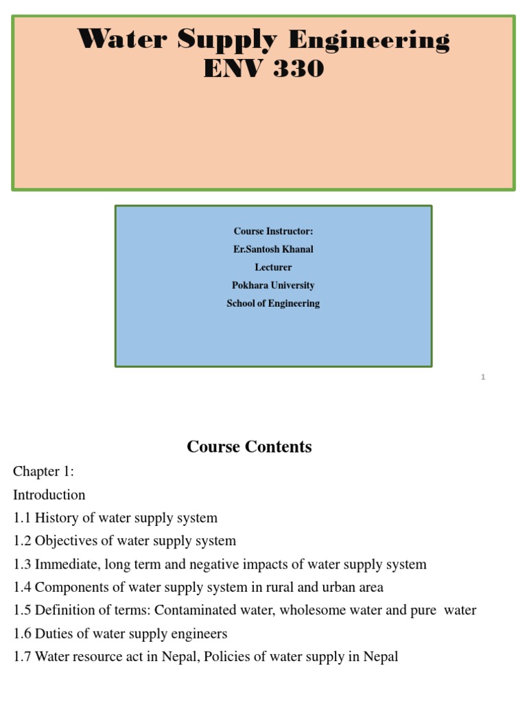 Chapter 1 | PDF | Water | Drinking Water