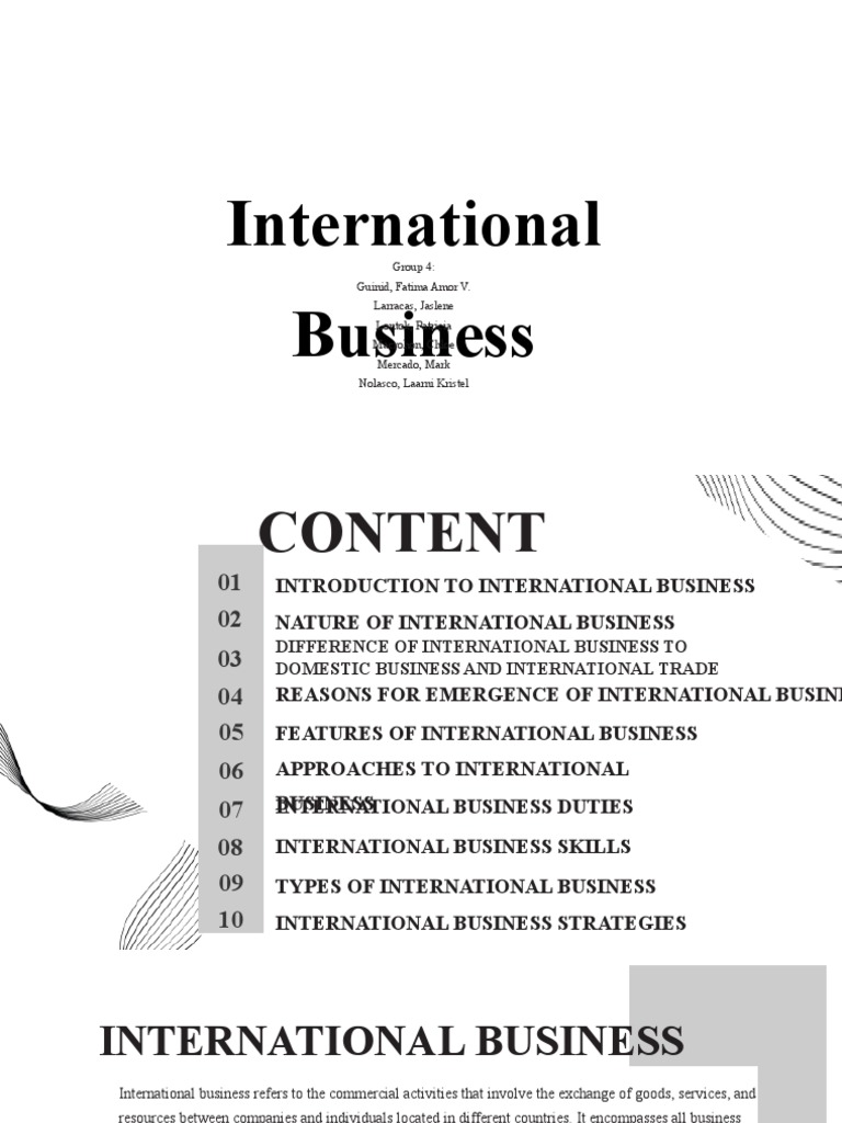 Group 4 - International Business | PDF | Market (Economics) | Analytics