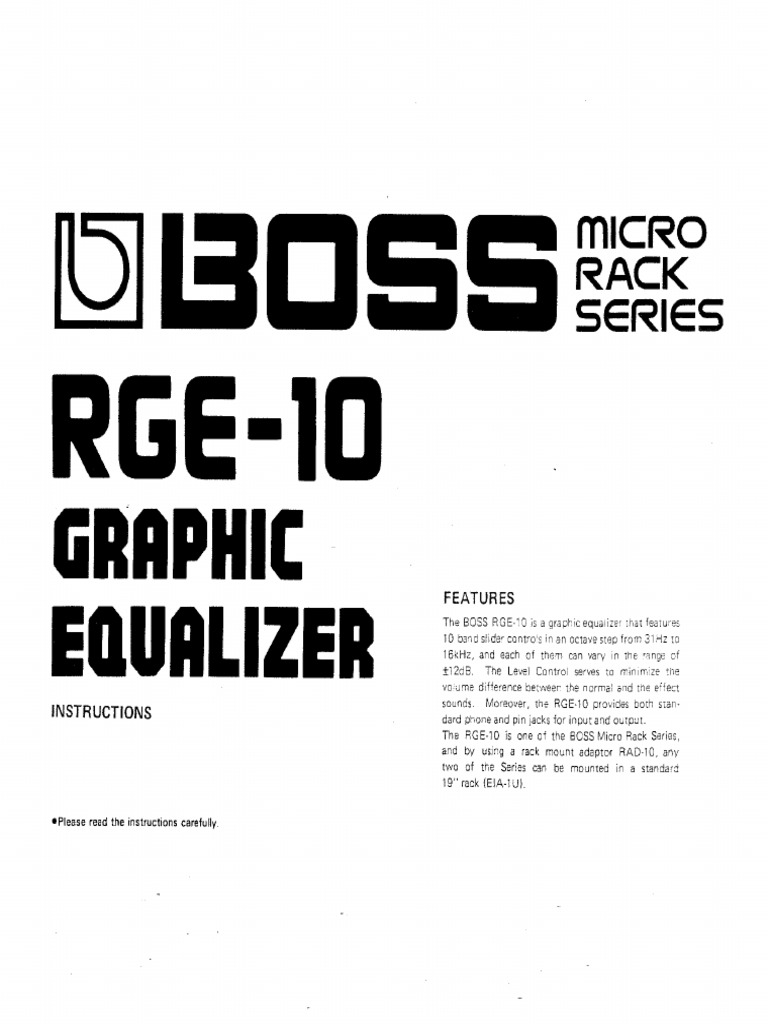 Boss RGE-10 Owners Manual | PDF