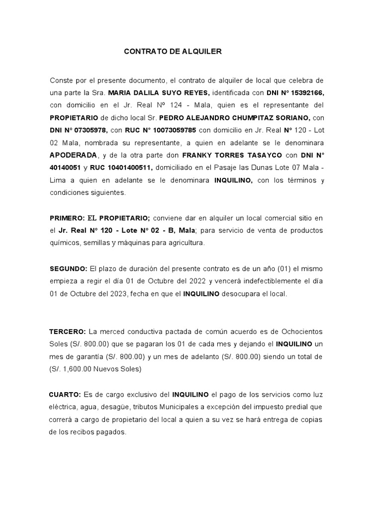 Contrato Suyo Pdf