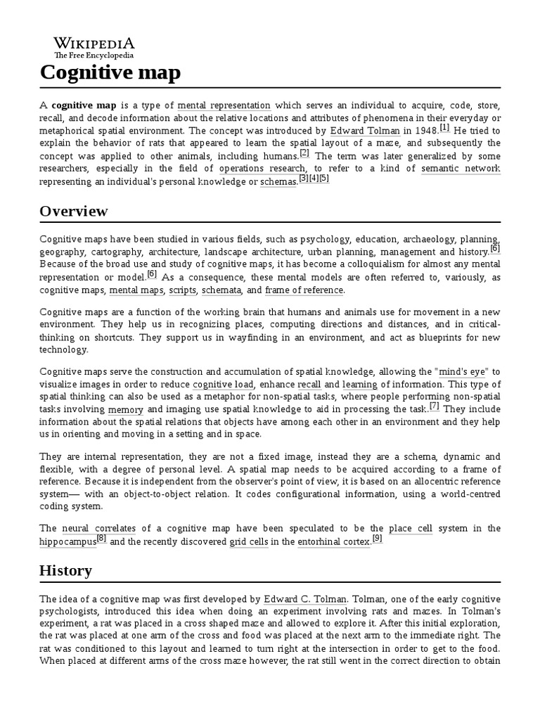 Cognitive Map | PDF | Science | Psychology