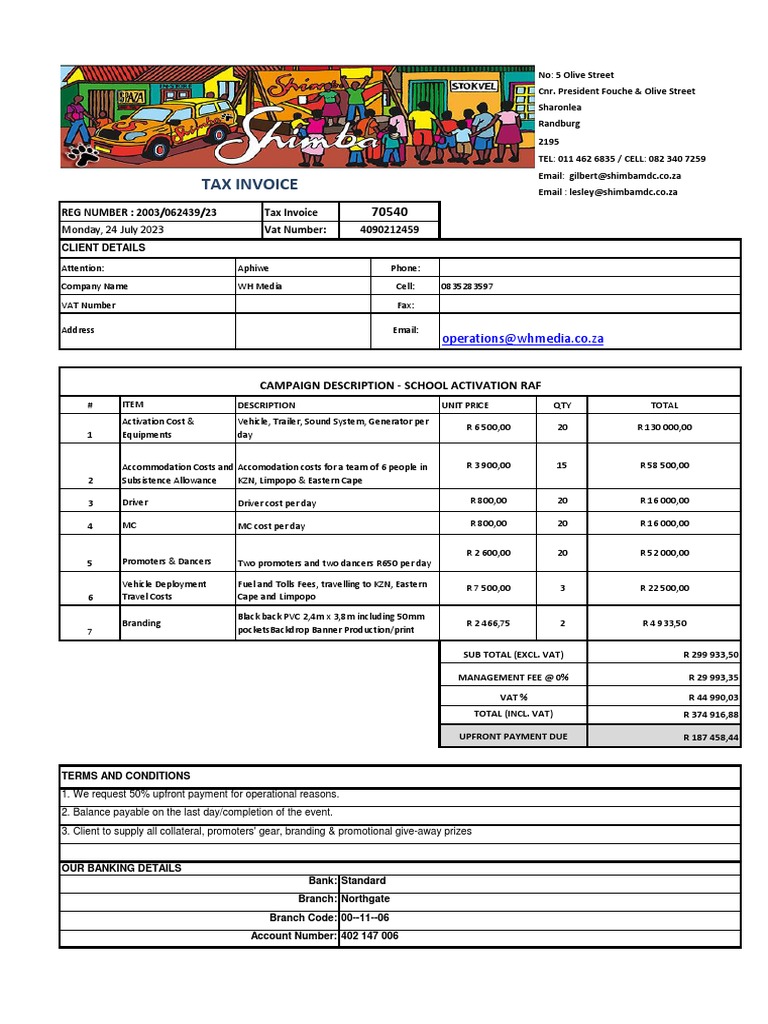 CE WH Media Invoice #70540 | PDF | Invoice | Value Added Tax