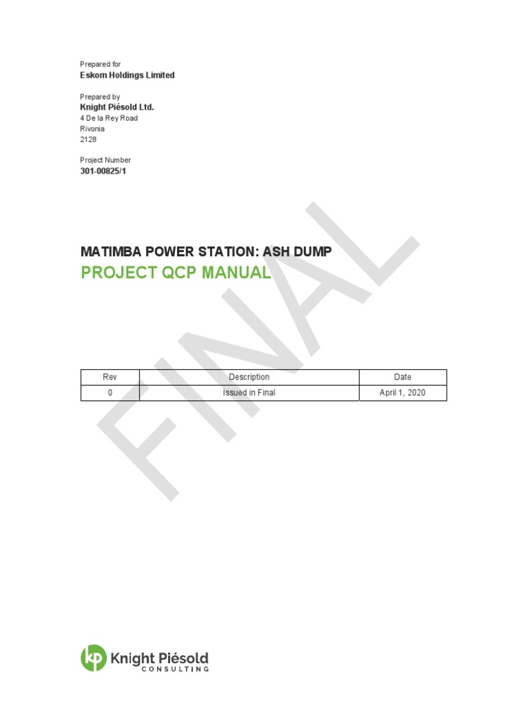 Project QCP Manual Final | PDF | Concrete | Specification (Technical ...