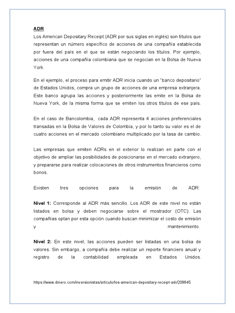ADR6 | PDF | Recibo de depósito estadounidense | Bolsa