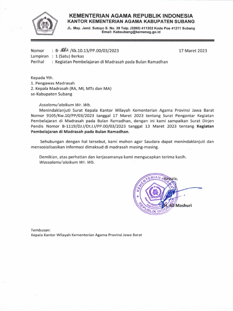 188 Kegiatan Pembelajaran Di Madrasah Pada Bulan Ramadhan | PDF