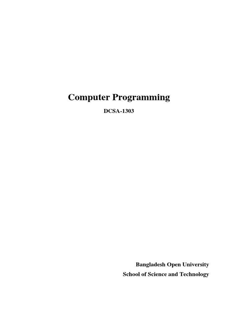 Computer Programming Book Final-Version-2 | PDF | Programming | Computer Program