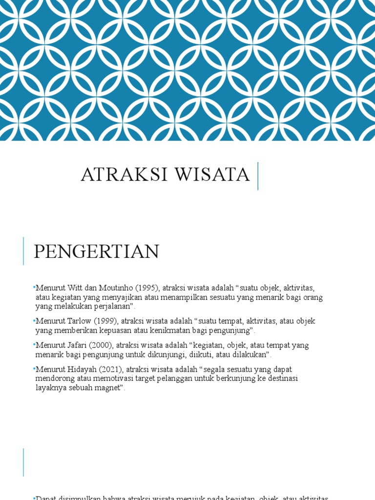 Pengertian dan Jenis Atraksi Wisata | PDF