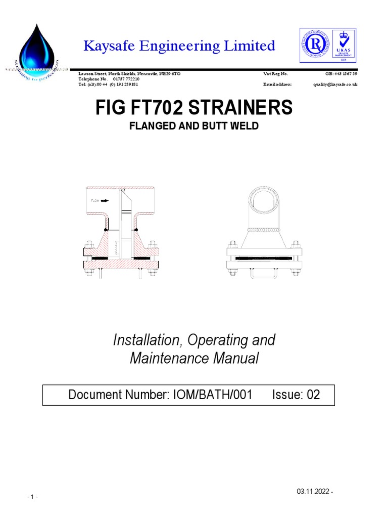 Kaysafe - Tee Type - IOM - Rev2-2022 | PDF | Valve | Leak