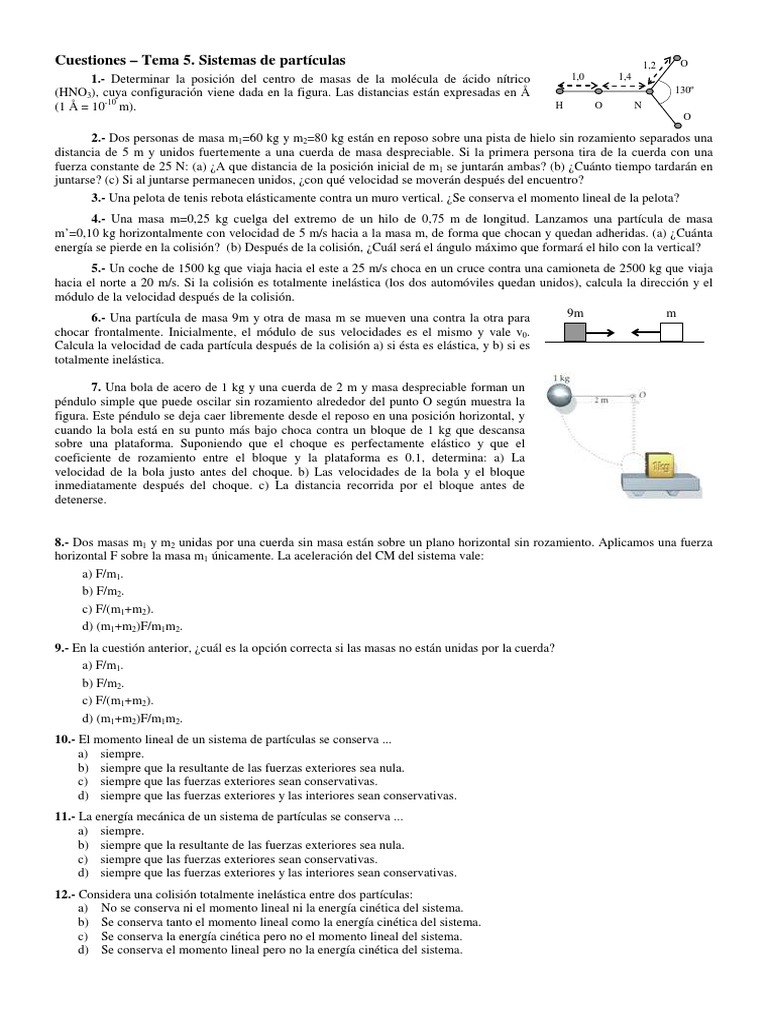 Cuestiones Tema5 | PDF | Masa | Impulso