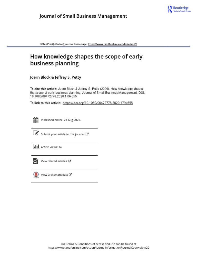 Block and Petty 2020 | PDF | Entrepreneurship | Survey Methodology