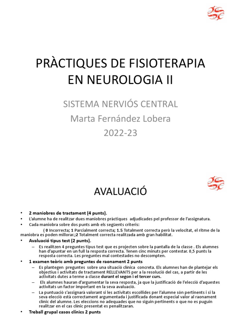 Pràctiques de Fisioterapia en Neurologia II | PDF