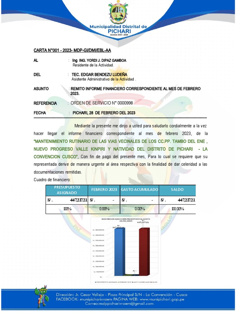 Informe de Asistente Administrativo | PDF | Presupuesto | Economias
