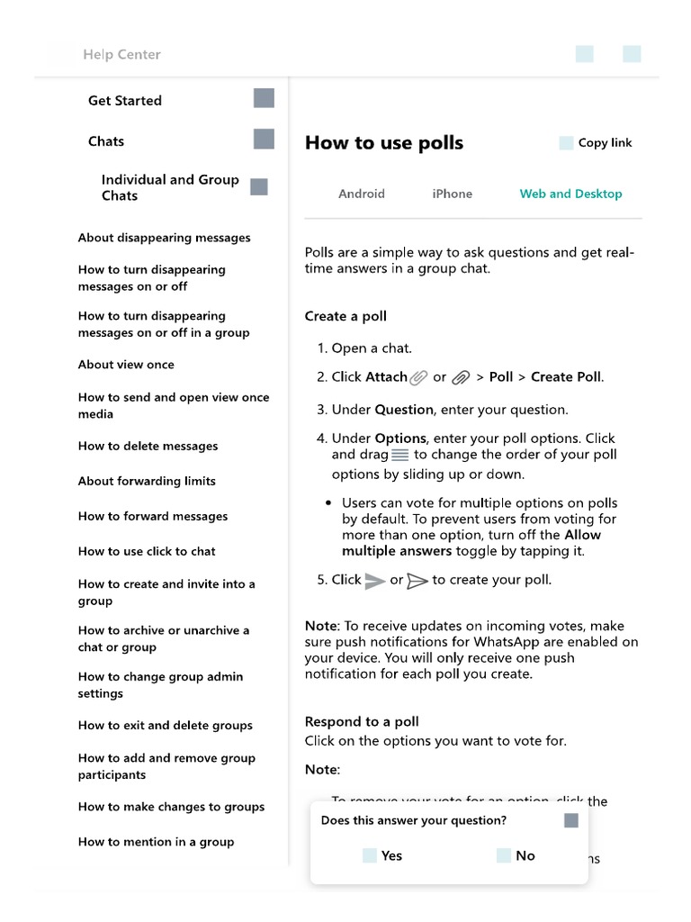 WhatsApp-How To Use Polls | PDF