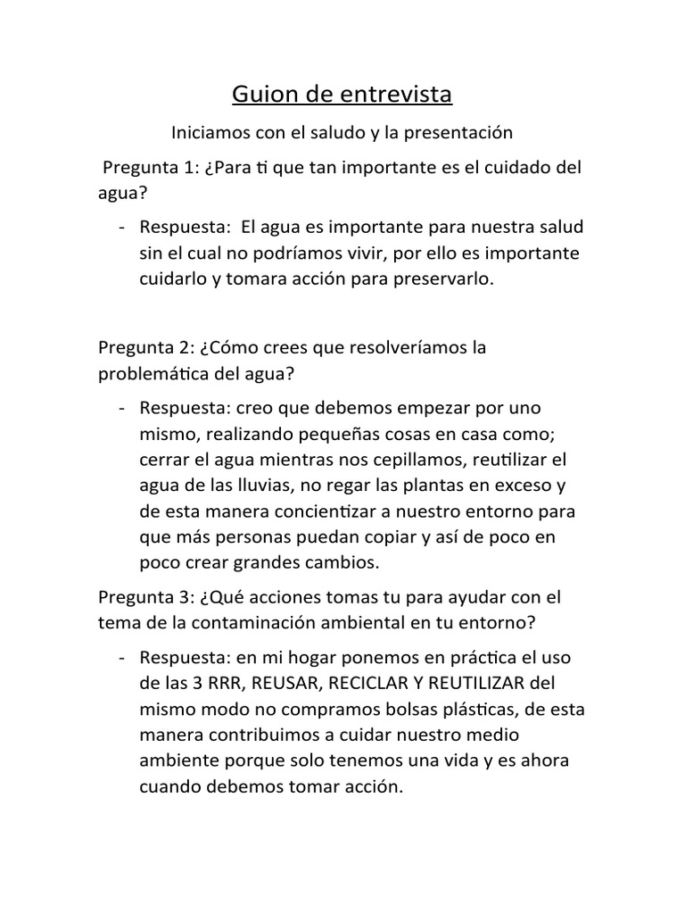 Guion De Entrevista Pdf