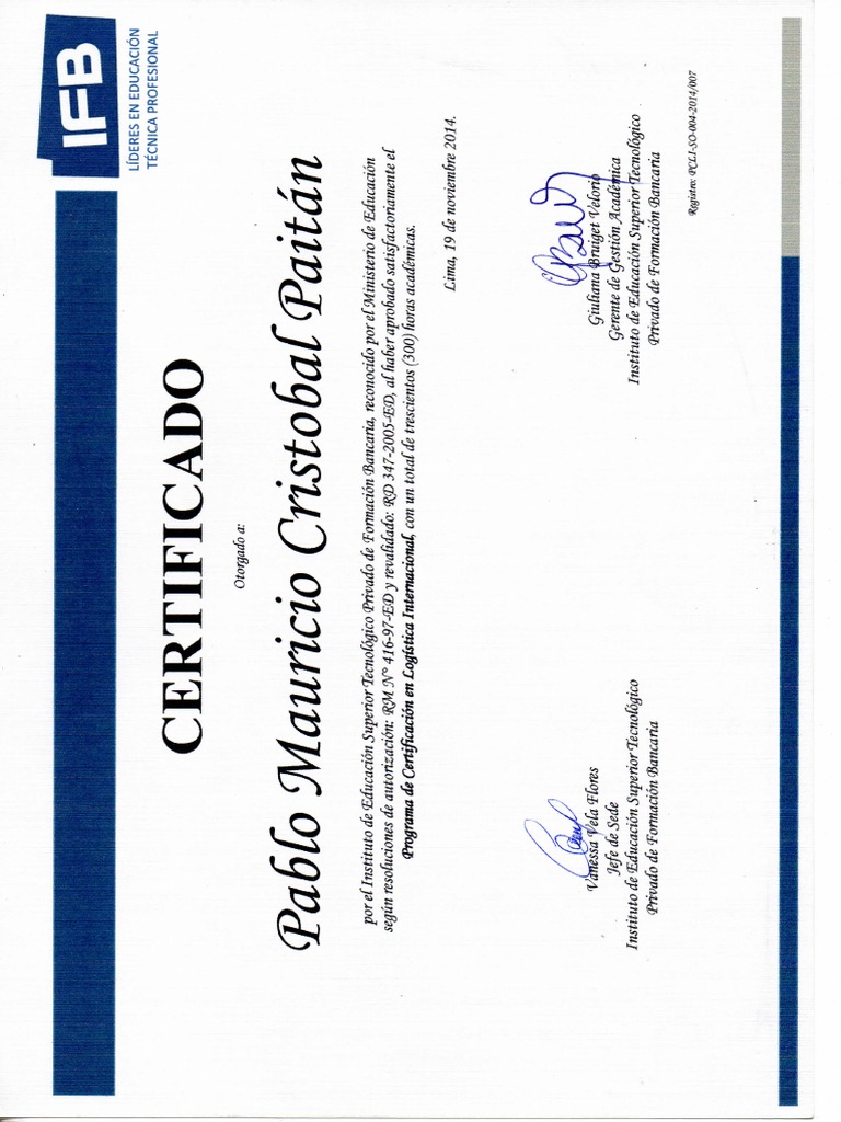 Certificado IFB | PDF