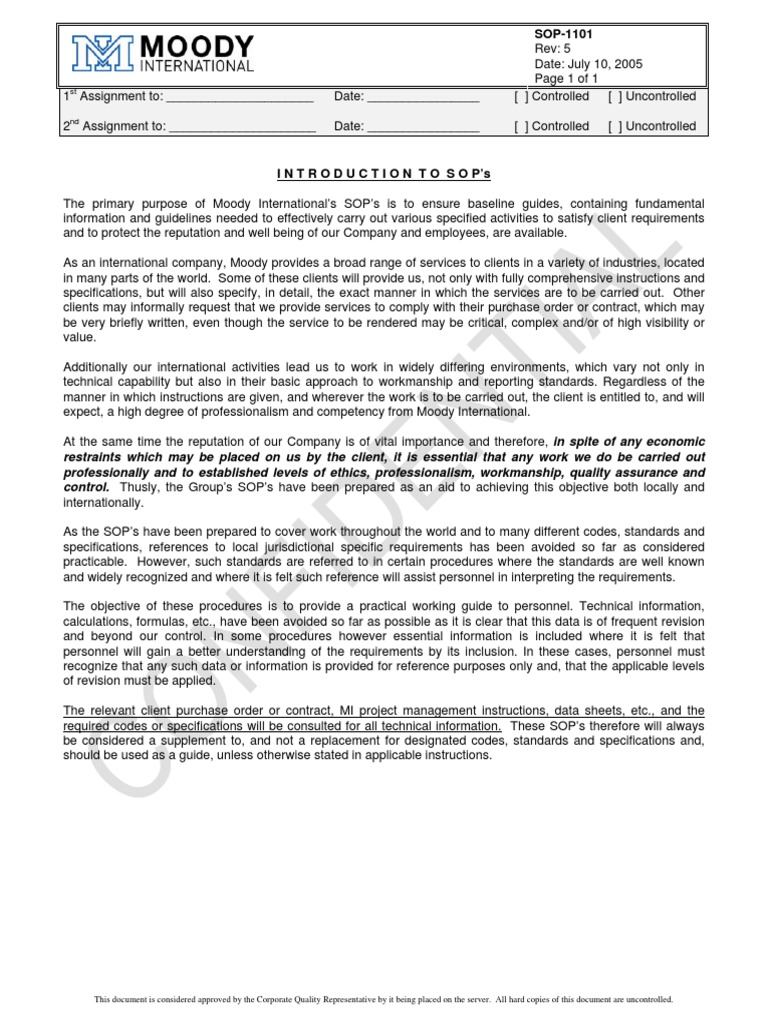 2) SOP-1101 Introduction To SOPs | PDF | Specification (Technical ...