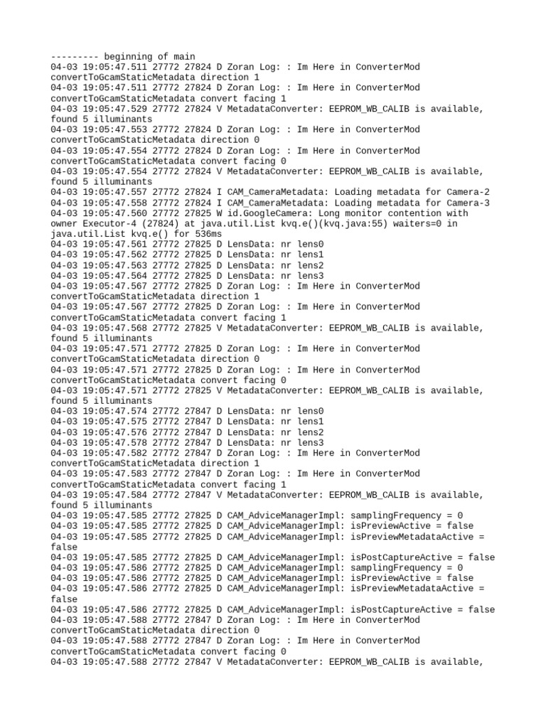 Camera Metadata Conversion Logs | PDF | Computer Programming | Software