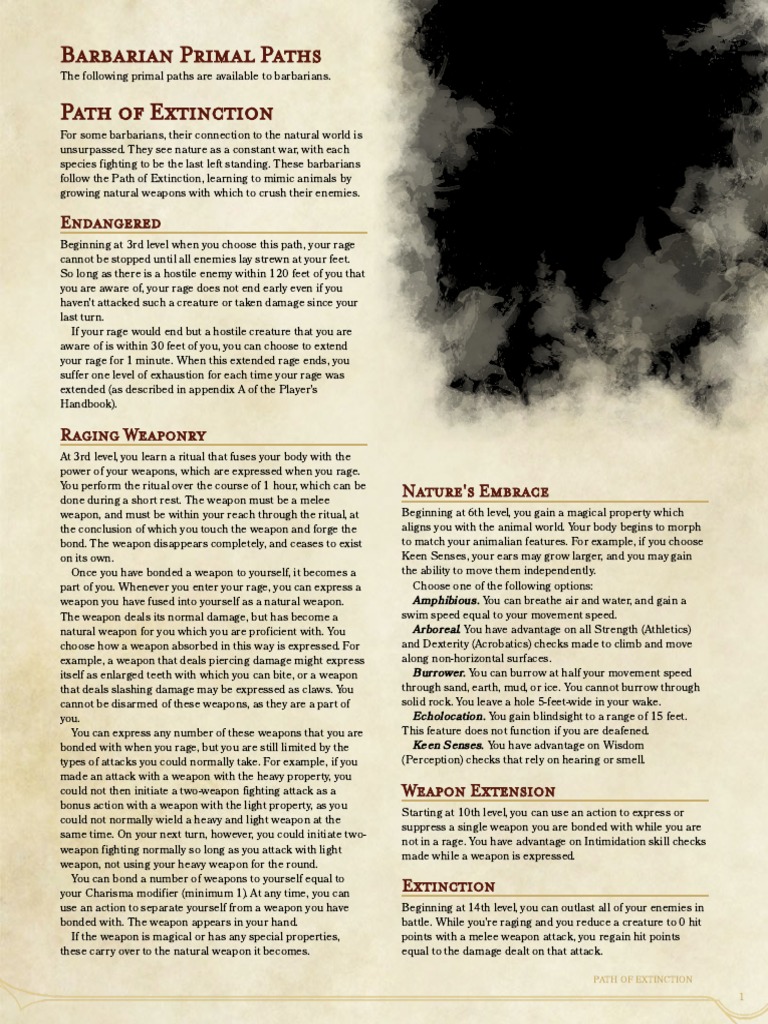 Barbarian Paths - 161010 | PDF | Senses