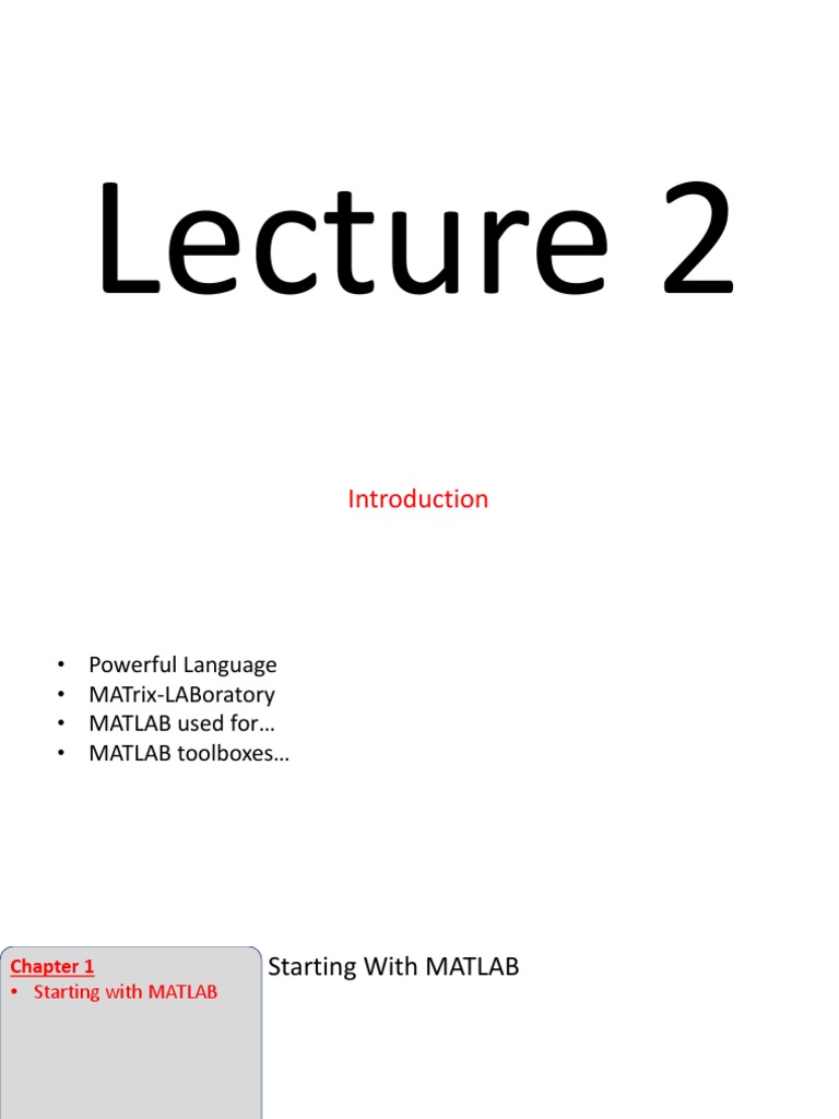Matlab Lecture 2 | PDF | Matlab | Ellipsis