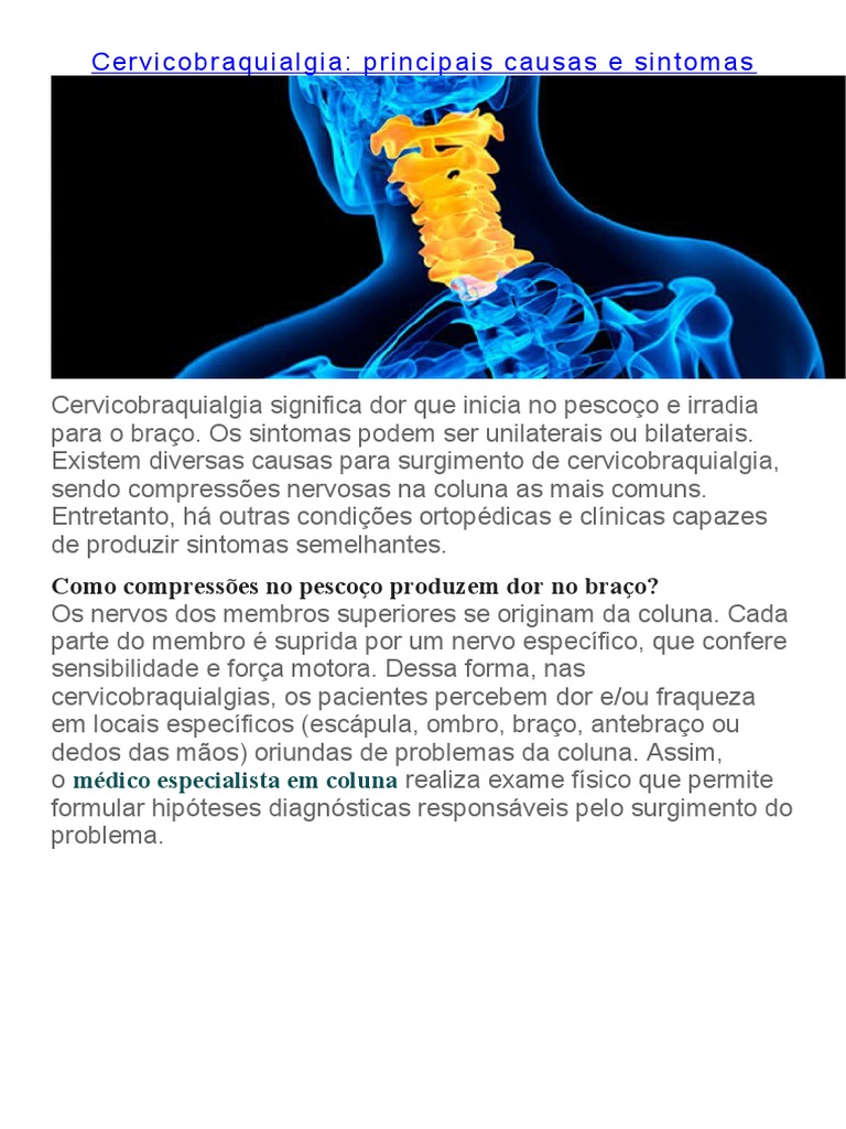 Cervicobraquialgia | PDF | Nervo | Dor