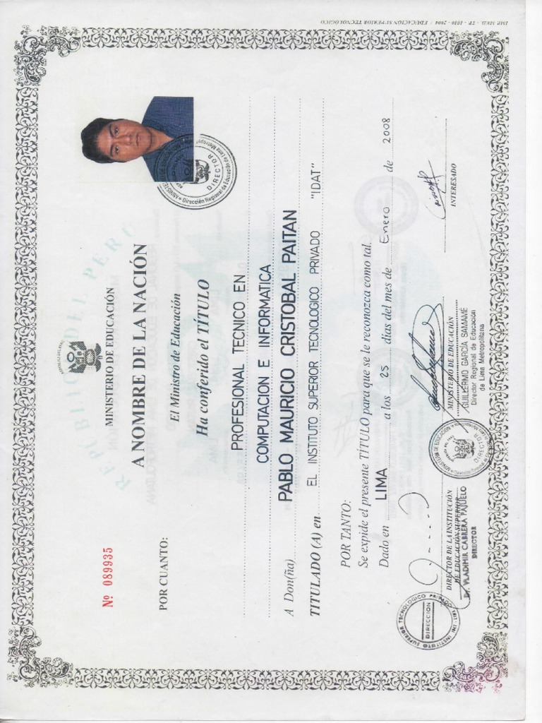 Titulo Tec Computacion | PDF