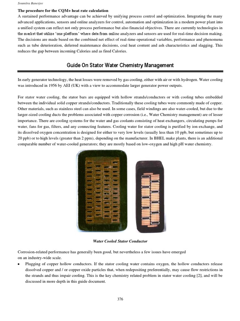 Stator Water Chemistry R0 | PDF | Water | Copper