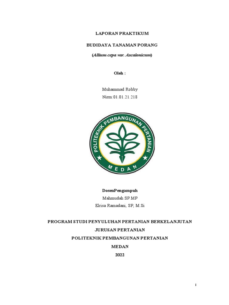 Laporan Budidaya Tanaman Porang | PDF | Griya & Taman | Teknologi & Rekayasa