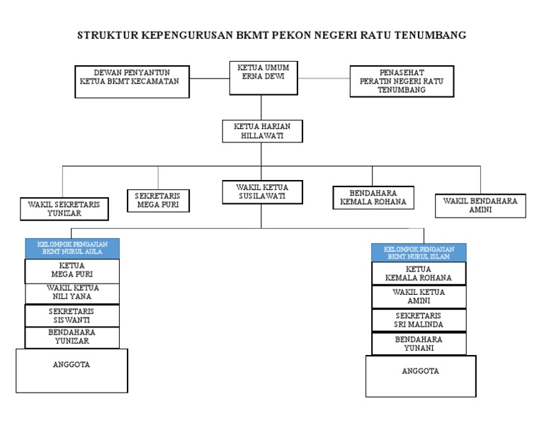 Bagan Struktur Kepengurusan BKMT Pekon Negeri Ratu Tenumbang | PDF Bagan Struktur Kepengurusan BKMT Pekon Negeri Ratu Tenumbang | PDF