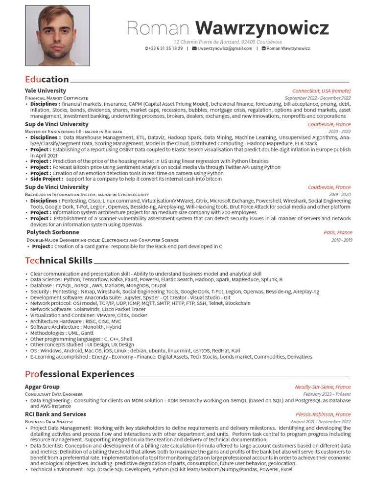 CV RomanWAW | PDF | Sql | Databases