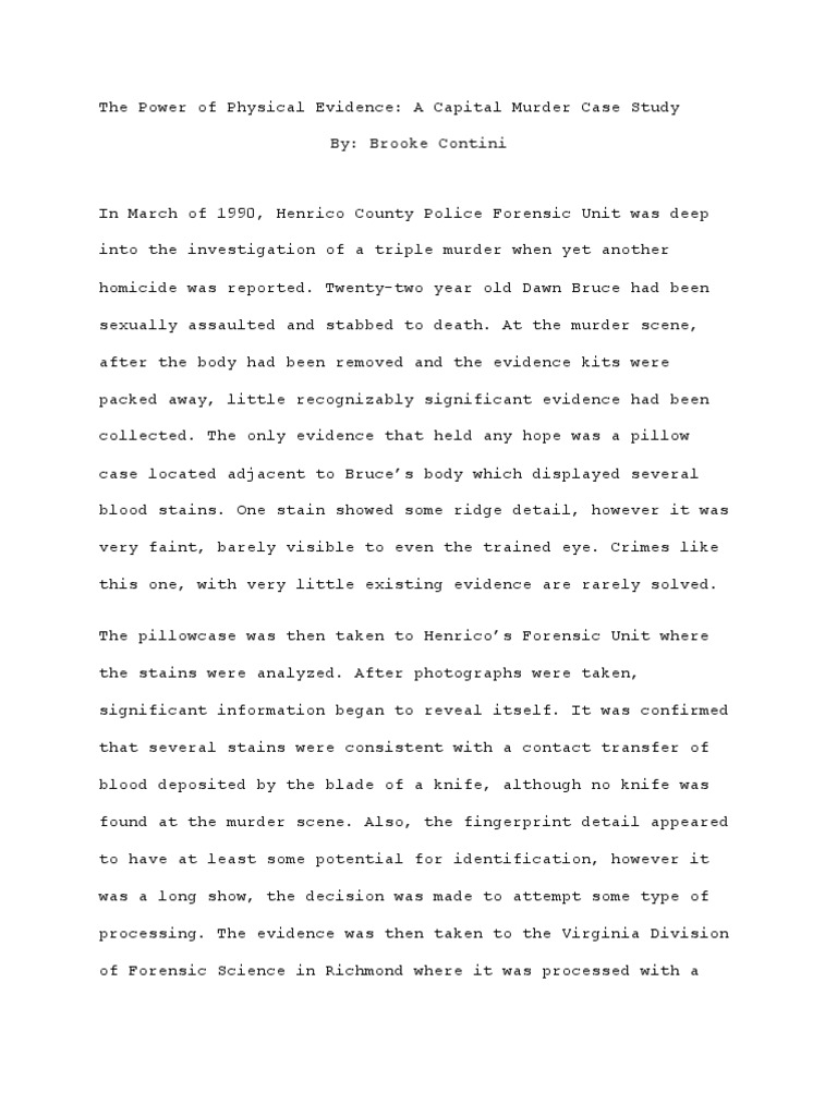 The Power of Physical Evidence: Solving a Cold Case Murder Through ...