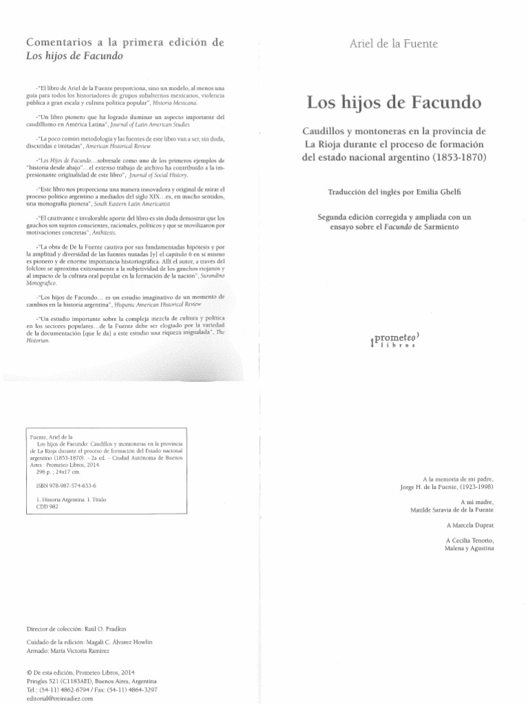 De La Fuente - Capítulo 4 - Gauchos Montoneras y Montoneros. en - Los Hijos de Facundo | PDF