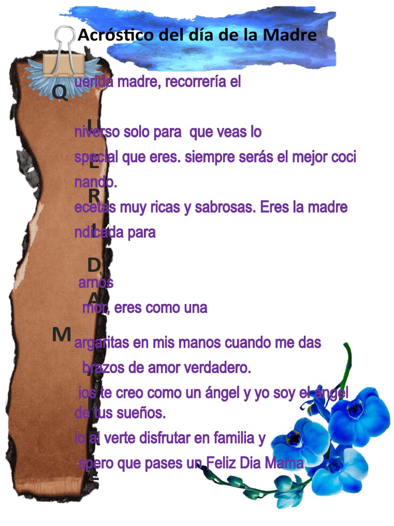 Acróstico Del Día de La Madre | PDF