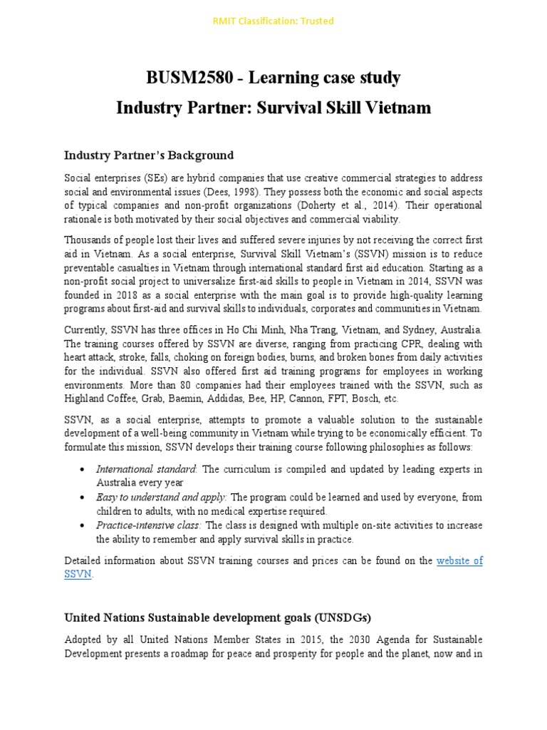 BUSM2580 - Learning Case Study - SSVN | PDF | Sustainability | Economies