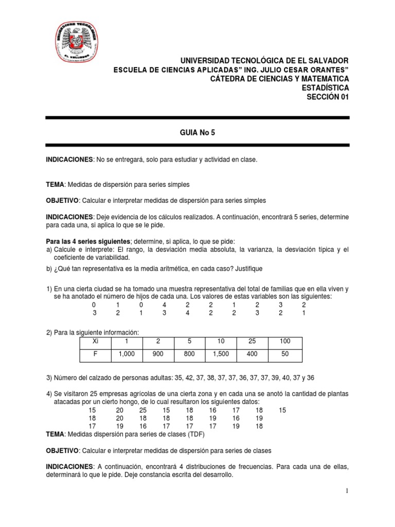 Guía5 Ei | PDF | Diferencia | Análisis de los datos