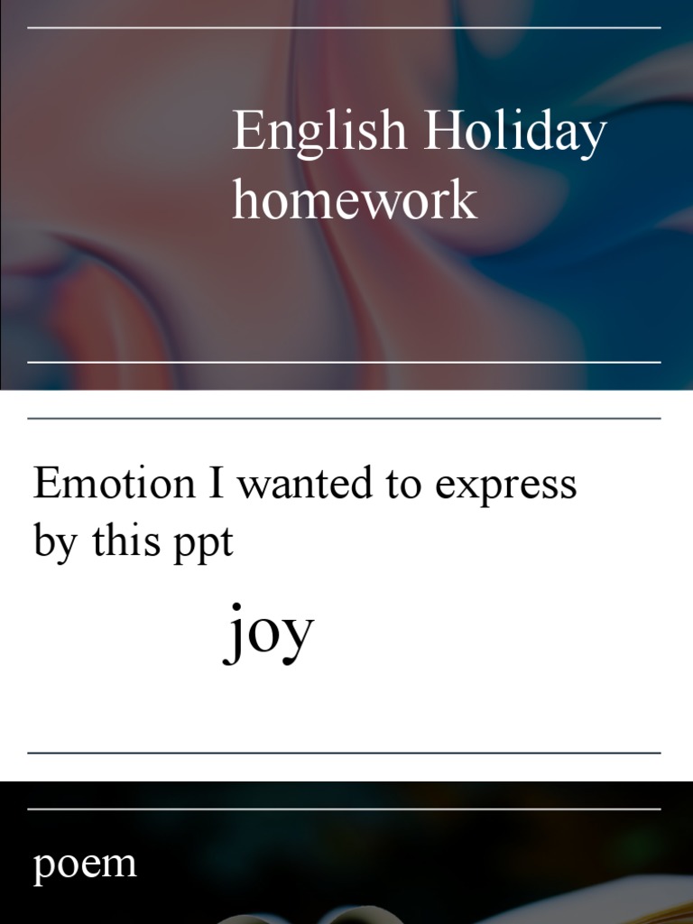 English Holiday homework | PDF