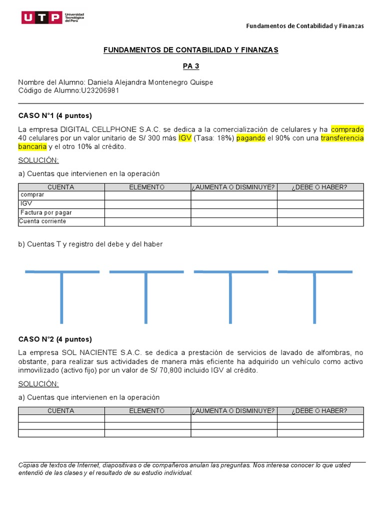 Semana 11 - PA3 - Partida Doble | PDF | Contabilidad | Negocios económicos Semana 11 - PA3 - Partida Doble | PDF | Contabilidad | Negocios económicos