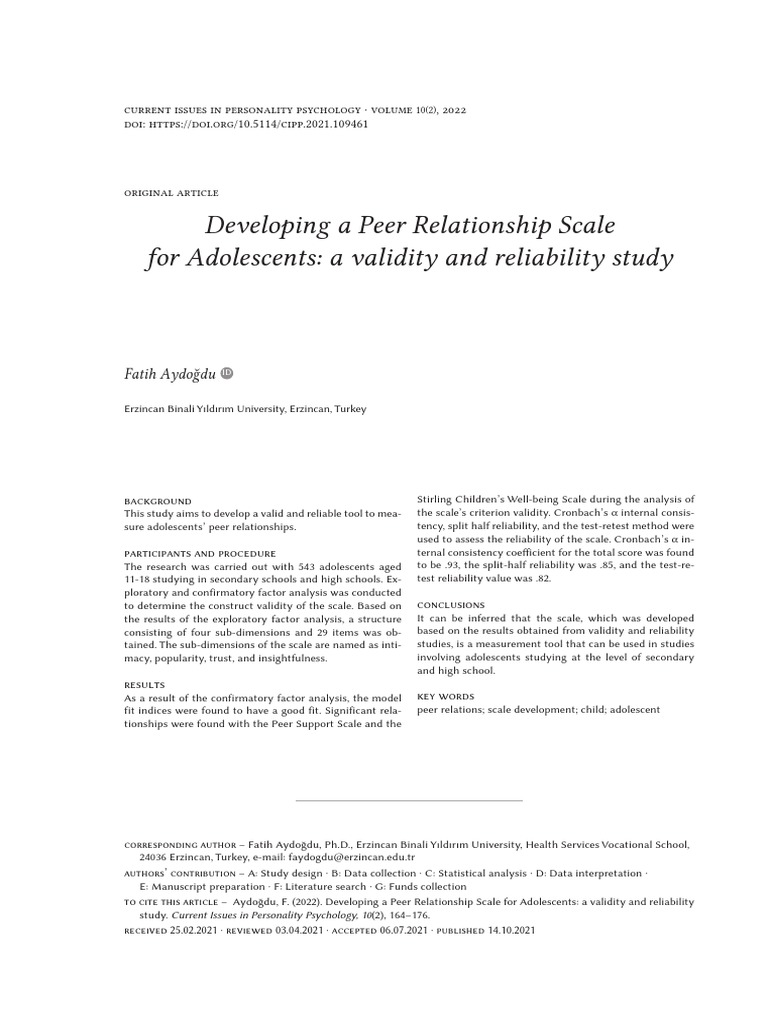 CIPP Art 45294-10 | PDF | Attachment Theory | Cronbach's Alpha