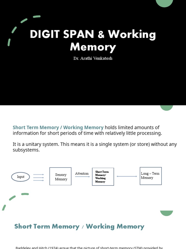 Digit Span | PDF | Memory | Cognitive Science