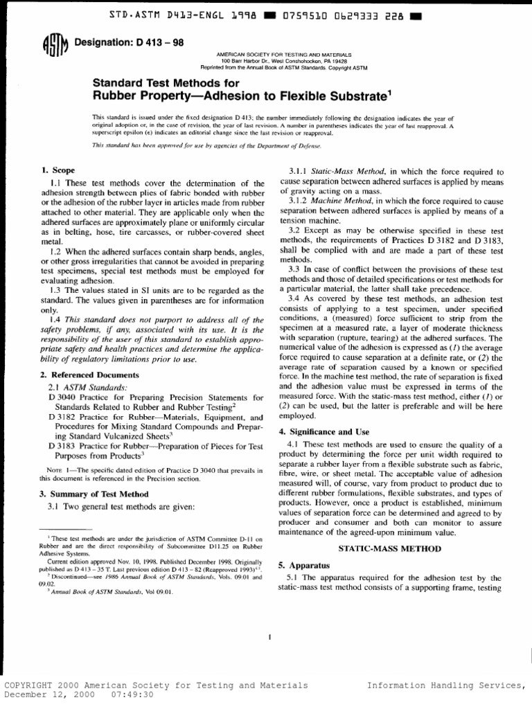 Astm D413 | PDF
