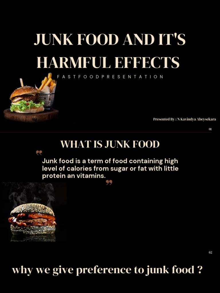 Presentation About Junk Food | PDF | Junk Food | Foods