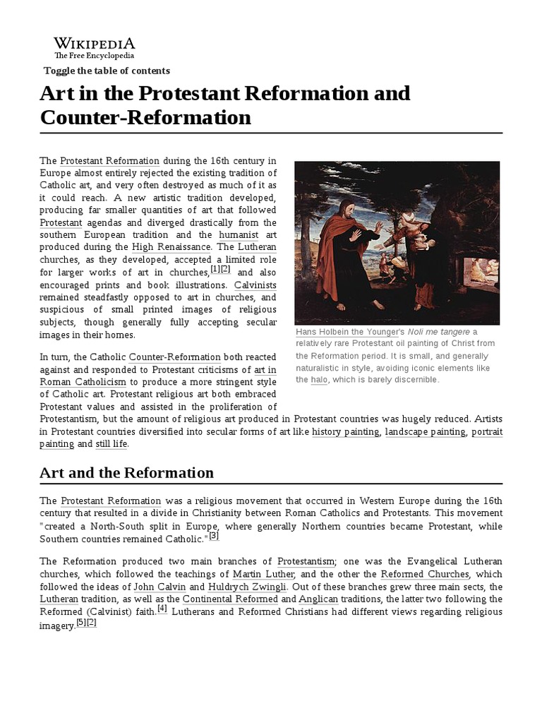 Art in The Protestant Reformation and Counter-Reformation | PDF ...