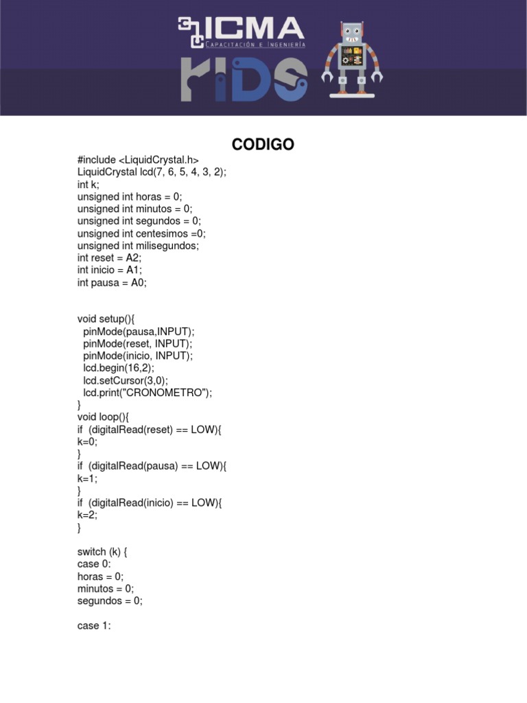 Código Cronómetro | PDF