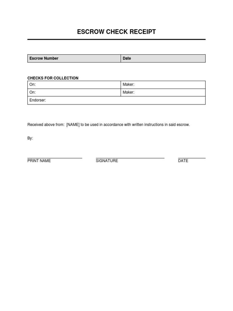 Escrow Check Receipt | PDF | Finance & Money Management | Computers