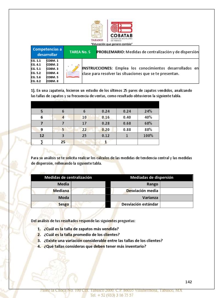 Tarea Probabilidad 1 | PDF | Dispersión estadística | Desviación Estándar