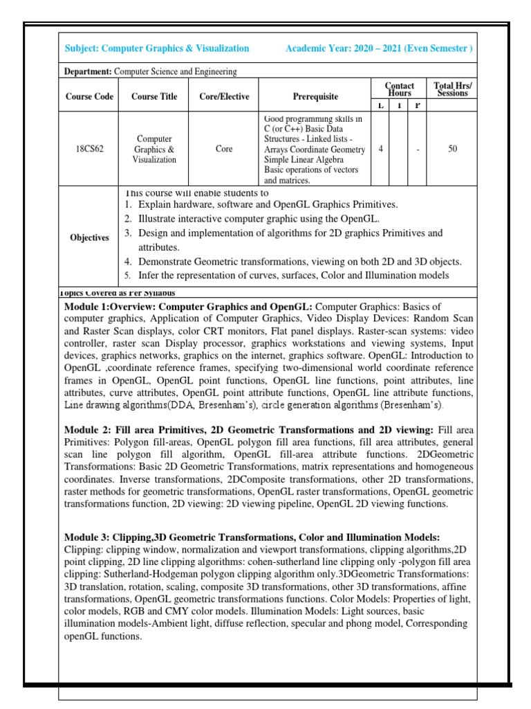 CG Module-1 | PDF | Computer Monitor | Computer Graphics