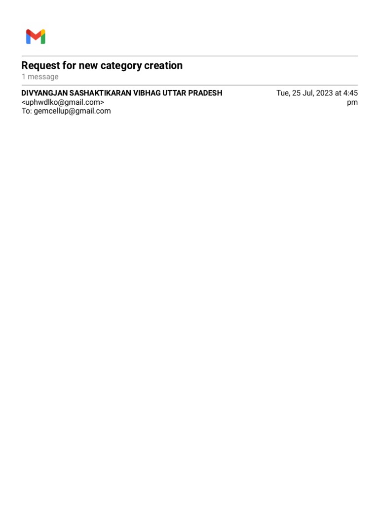 Gmail - Request For New Category Creation | PDF