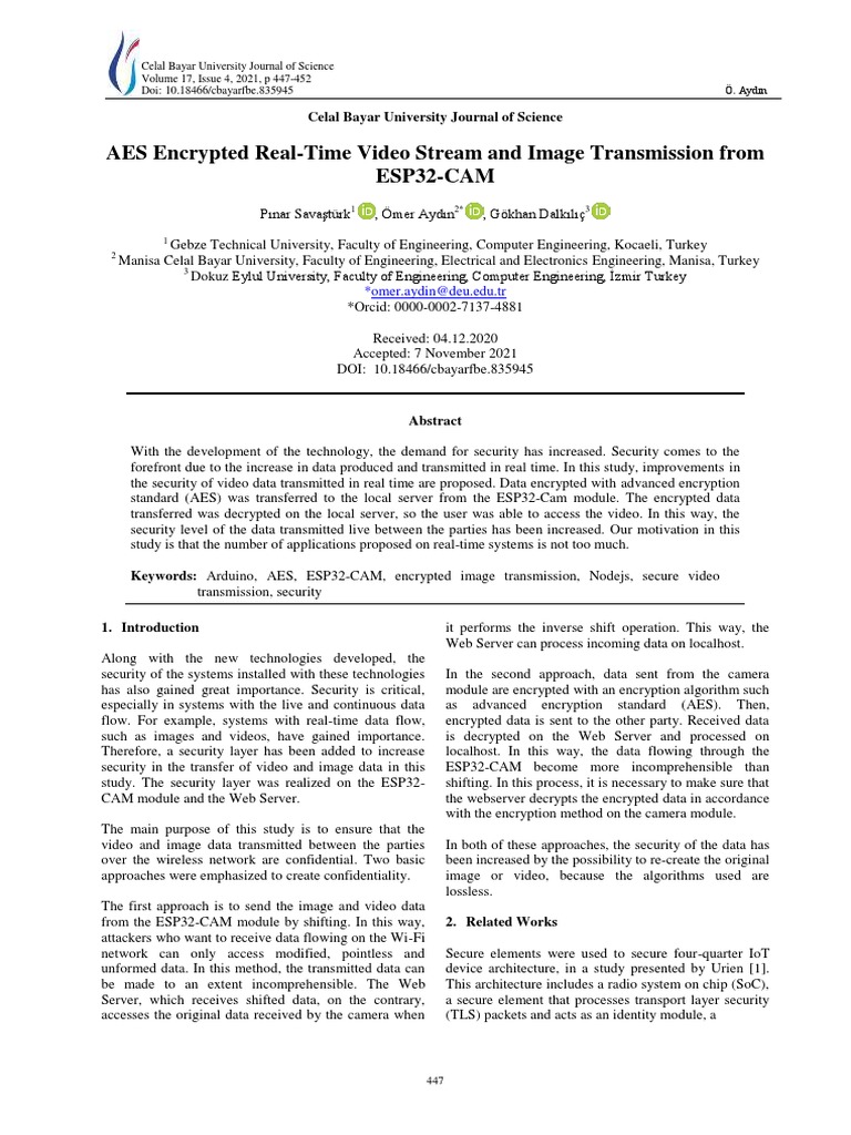 Aes Encrypted Real Time Video Stream And Pdf World Wide Web