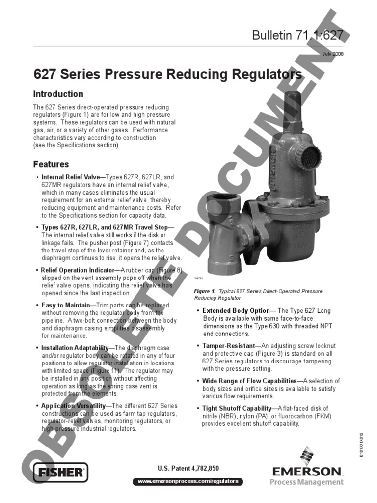 627 Series Pressure Reducing Regulators | PDF | Valve | Mechanical ...